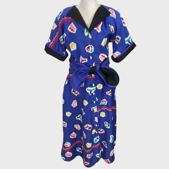 Vintage | Dresses | Vintage 98s Jeanne Marc Purple Abstract Swirl Funky ...